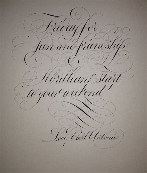 The Words Are Written In Cursive Calligraphy On White Paper With Black Ink