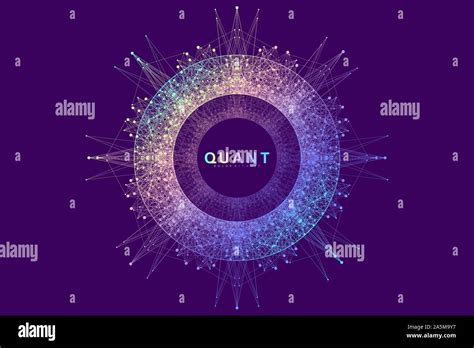 Circular Quantum Computer Technology Concept Sphere Explosion