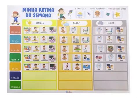 Quadro Educativo De Rotinas Semanal Da Crian A Pvc