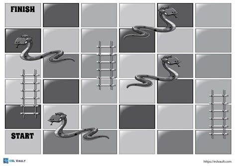 Free Pdf Snakes And Ladders Printables Esl Vault