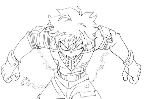 Deku Enojado Para Colorear Imprimir E Dibujar ColoringOnly