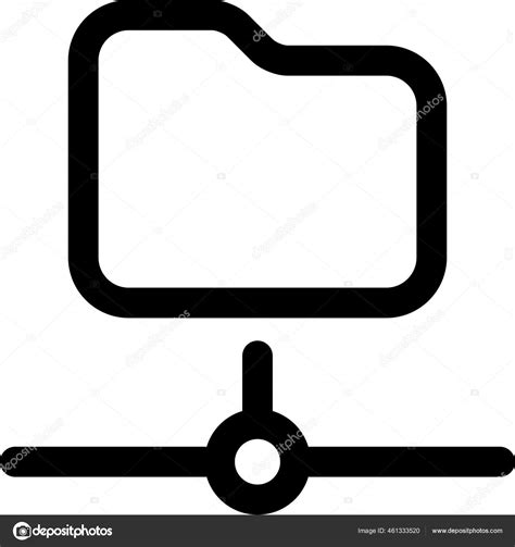 Icono Carpeta Datos Conectada Estilo Esquema Vector De Stock Por