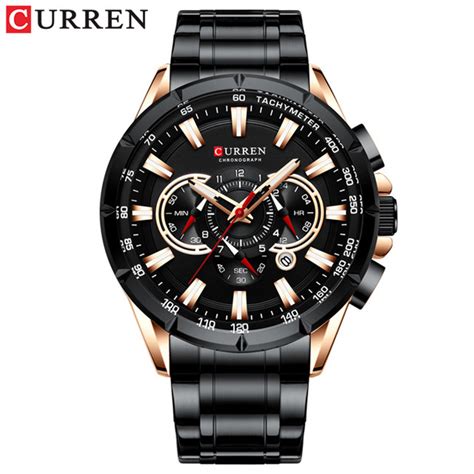 CURREN CURREN Reloj Deportivo De Cuarzo Para Hombre Todo Acero