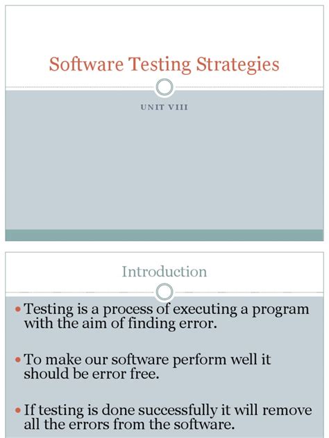 unit 8 software testing strategies download free pdf software testing top down and