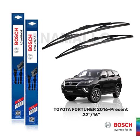 BOSCH Advantage Wiper Blade Set For TOYOTA Fortuner 2016 PRESENT 22