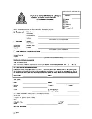 Fillable Online Lethbridgepolice Police Information Check PIC