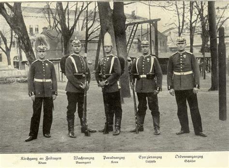 Plate Showing The Various Forms Of Uniform For The Erste Garde Regiment