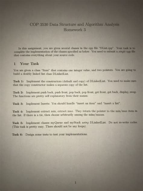 solved cop 3530 data structure and algorithm analysis