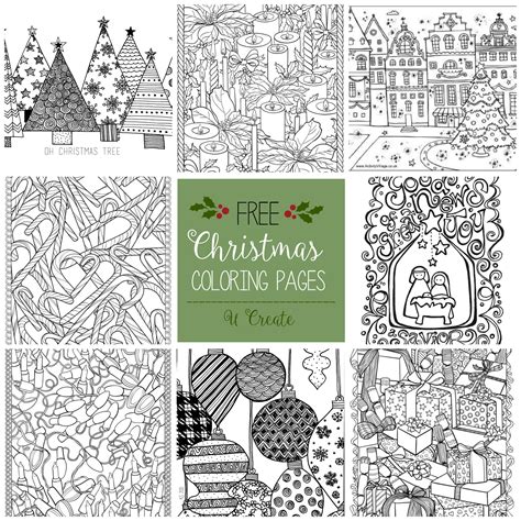 Free Christmas Adult Coloring Pages U Create