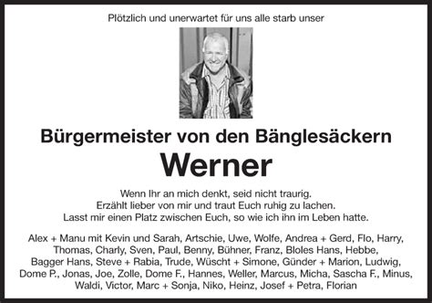 Traueranzeigen Von Werner Grimm OstalbTrauer