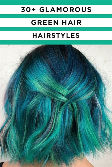 30 Glamorous Light To Dark Green Hair Styles Trending Now Green Hair