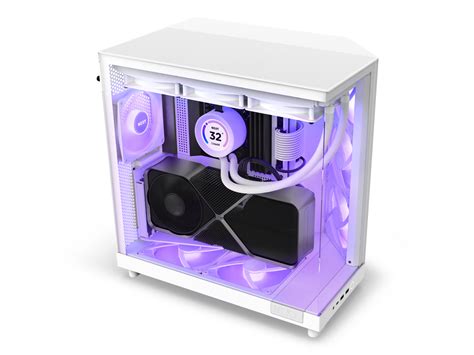Nzxt H Flow Rgb Compact Dual Chamber Mid Tower Airflow Case White Cc