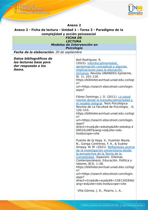 Anexo 2 Ficha De Lectura Unidad 1 Tarea 2 Paradigma De La