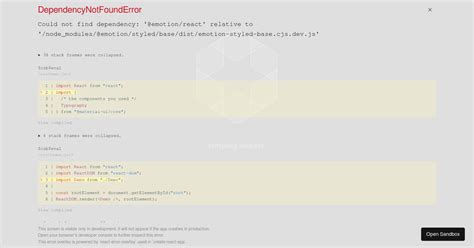 Material UI Issue Codesandbox
