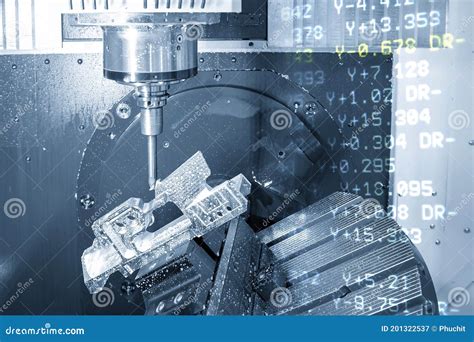 The Abstract Scene Of Axis Cnc Milling Machine Cutting The Aerospace