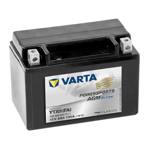 Batterie Moto VARTA AGM Active YTX9 BS 12V 8AH 135A 508909013