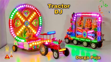 Radha Krishna Devi Durga Visarjan Big Dj Tractor At Home Ganesh