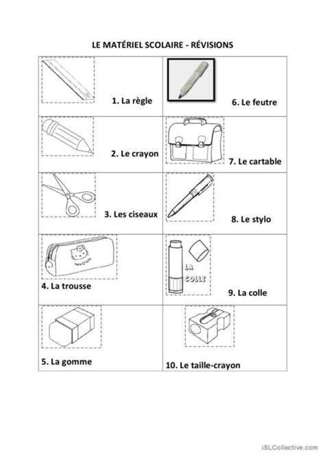Le Materiel Scolaire Fran Ais Fle Fiches Pedagogiques Pdf