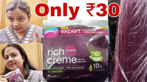 Godrej Expert Rich Cream Based Hair Color Burgundy Shade Honest