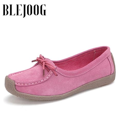 Mocassins de couro genuíno para mulheres mocassins confortáveis