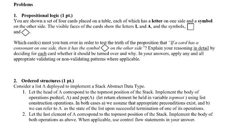 solved 1 propositional logic 1 pt you are shown a set