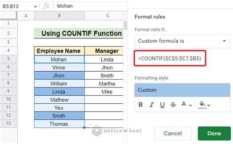 Highlight Cell If Value Exists In Another Column In Google Sheets