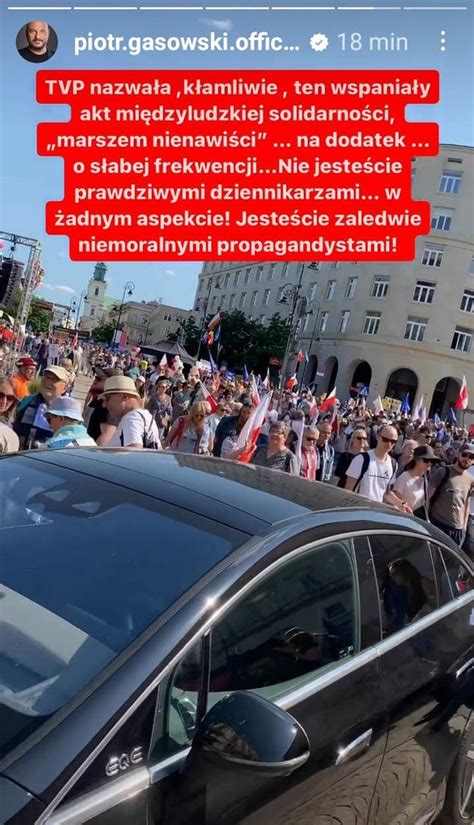 Piotr Gąsowski pomstuje na relację w TVP UDAJE że tego marszu NIE MA