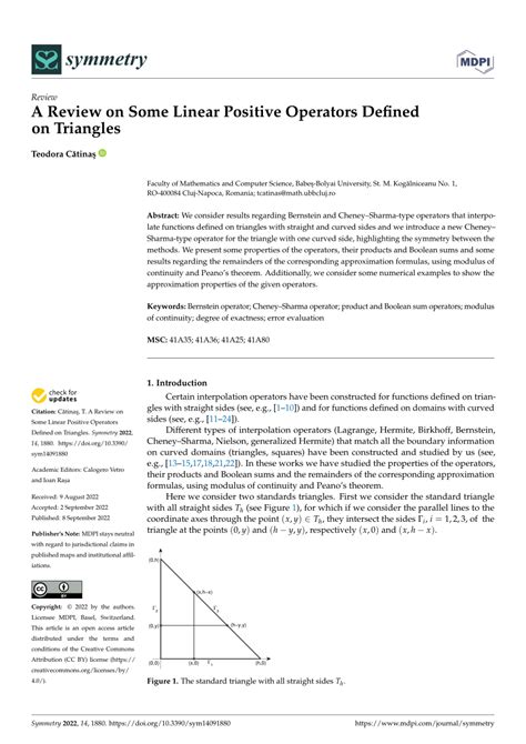 pdf a review on some linear positive operators defined on triangles