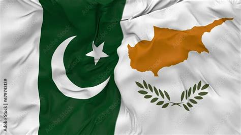 Pakistan And Cyprus Flags Together Seamless Looping Background Looped