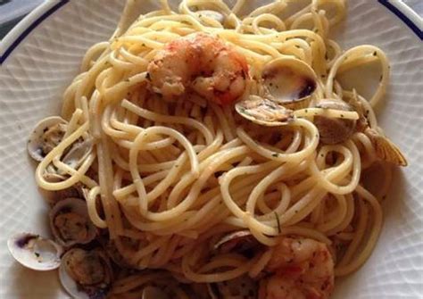 Espaguetis Con Almejas Y Gambas Receta De Maria A Cookpad