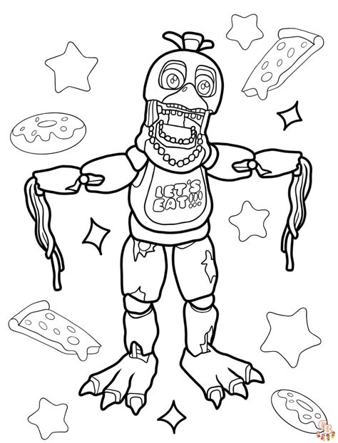 Glam Rock Chica Coloring Pages Coloring Pages