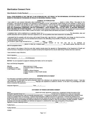 Fillable Online Sterilization Consent Form English Pdf TMHP Fax