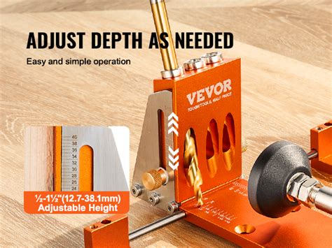 VEVOR Kit de Gabarit de Trou de Poche Profondeur Réglable 12 7 38 1 mm