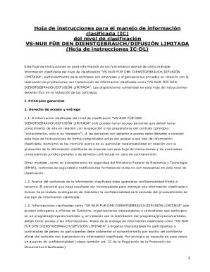 Fillable Online Hoja De Instrucciones Para El Manejo De Informacin