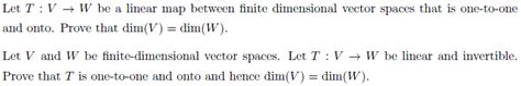 solved let t v w be a linear map between finite dimensional