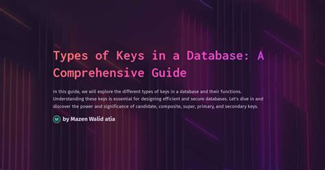Types Of Keys In A Database A Comprehensive Guide