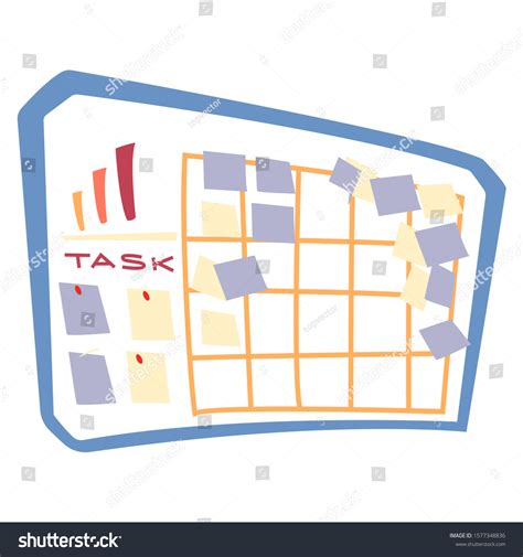 Planning Board Notes Stickers Vector Taskboard Stock Vector Royalty