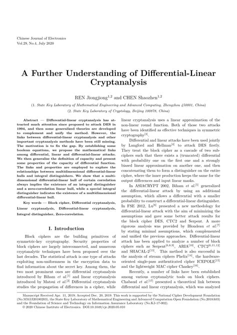 a further understanding of differential linear cryptanalysis