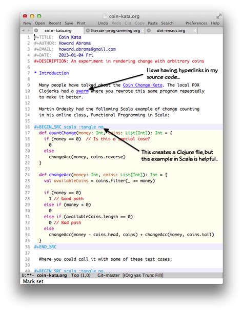 literate programming examples