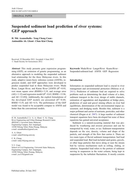pdf suspended sediment load prediction of river systems gep approach