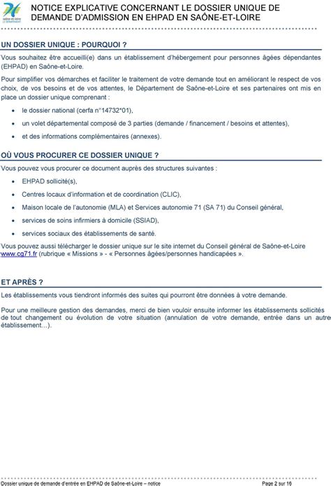 Dossier De Demande D Admission En Etablissement D Hebergement Pour
