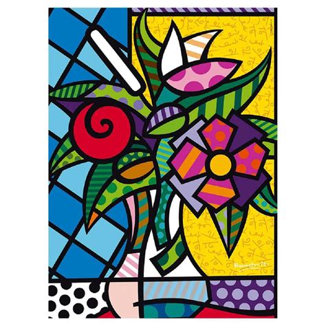Quebra Cabe A Romero Britto Flower Pe As Grow Pirlimpimpim