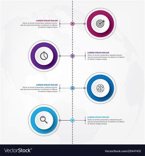 Vertical Timeline Infographic Design Template Vector Image