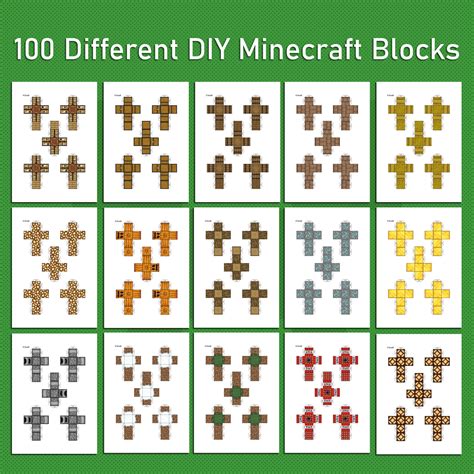 Diy Minecraft Blocks Printable Different Minecraft Blocks