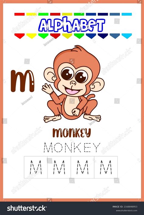 Alphabet Letter M Monkey Stock Vector Royalty Free 2168848953