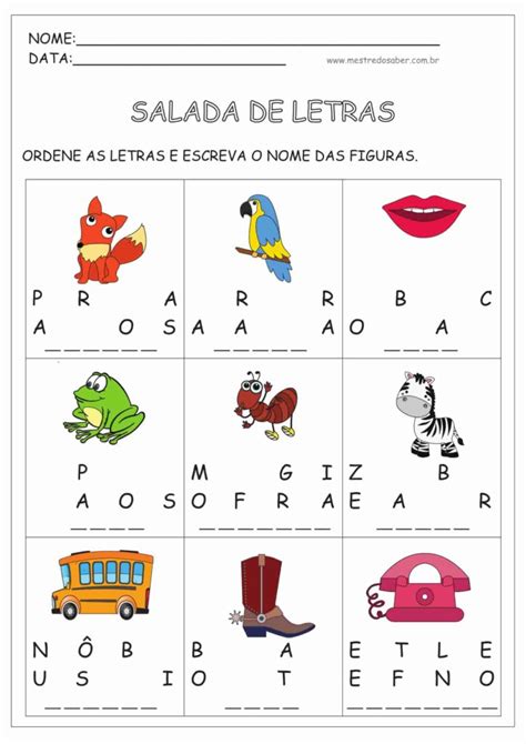 Atividades de Alfabetização para Imprimir Mestre do Saber