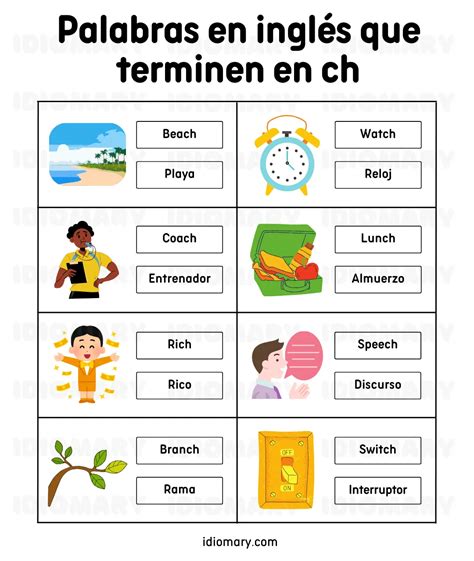 Palabras En Ingl S Que Terminan En Ch Idiomary
