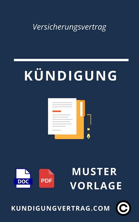 Kündigung Versicherungsvertrag Muster Vorlage Wie schreibt man