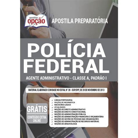 Apostila Polícia Federal pf 2021 Agente Administrativo em Promoção