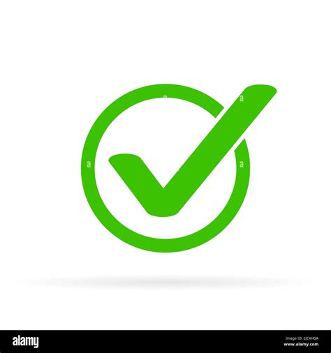 Green Tick Icon Vector Symbol Checkmark Isolated On White Background